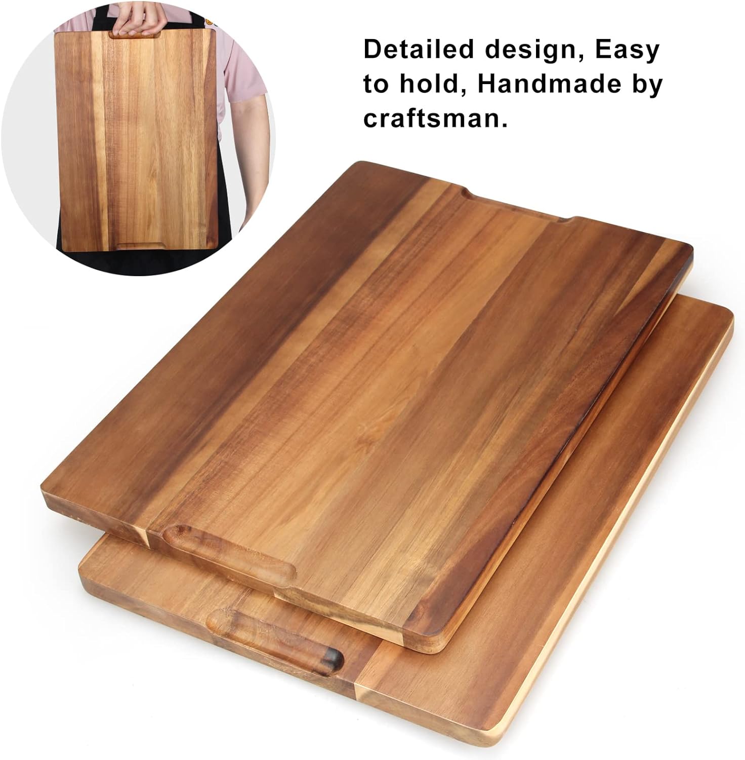 Acacia Wood Rectangle Large Cutting Board - Peakplaza.co.uk